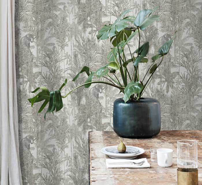 Tapet dormitor model tapet jungla culoare gri Panthera 220101 - Lumea ...