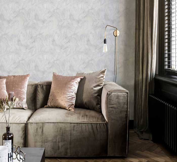 Tapet living model tapet frunze culoare alb - gri Grand Safari 220564 ...