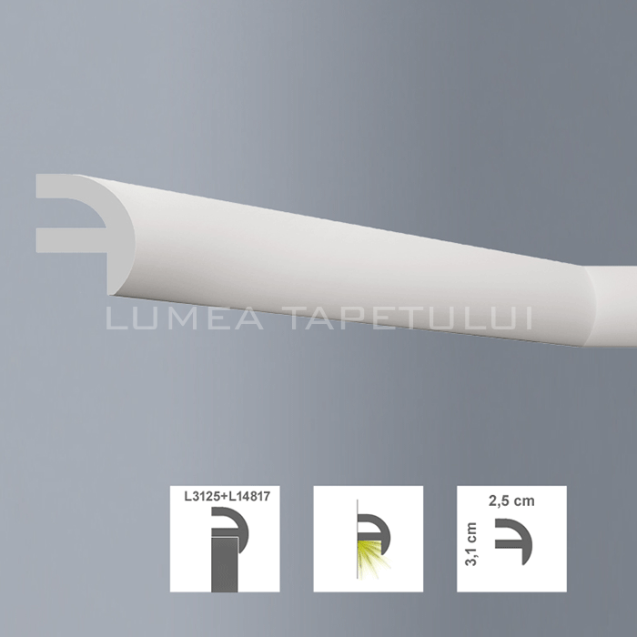 Bagheta decorativa perete polimer dur Bovelacci L3125 - Lumea Tapetului